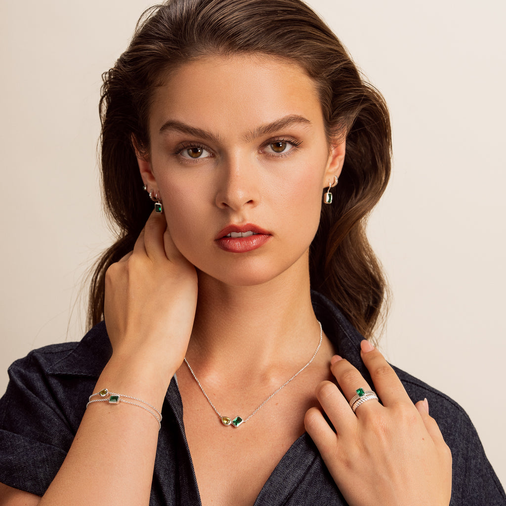 Green Garnet & Peridot Duo Tutti Frutti Necklace