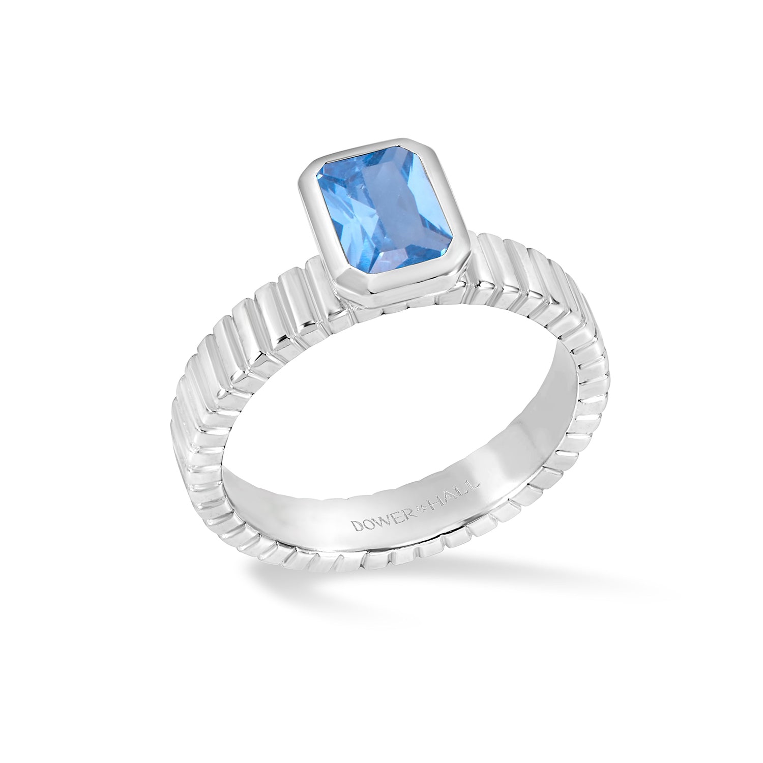 Blue Topaz Octagon Twist Twinkle Ring